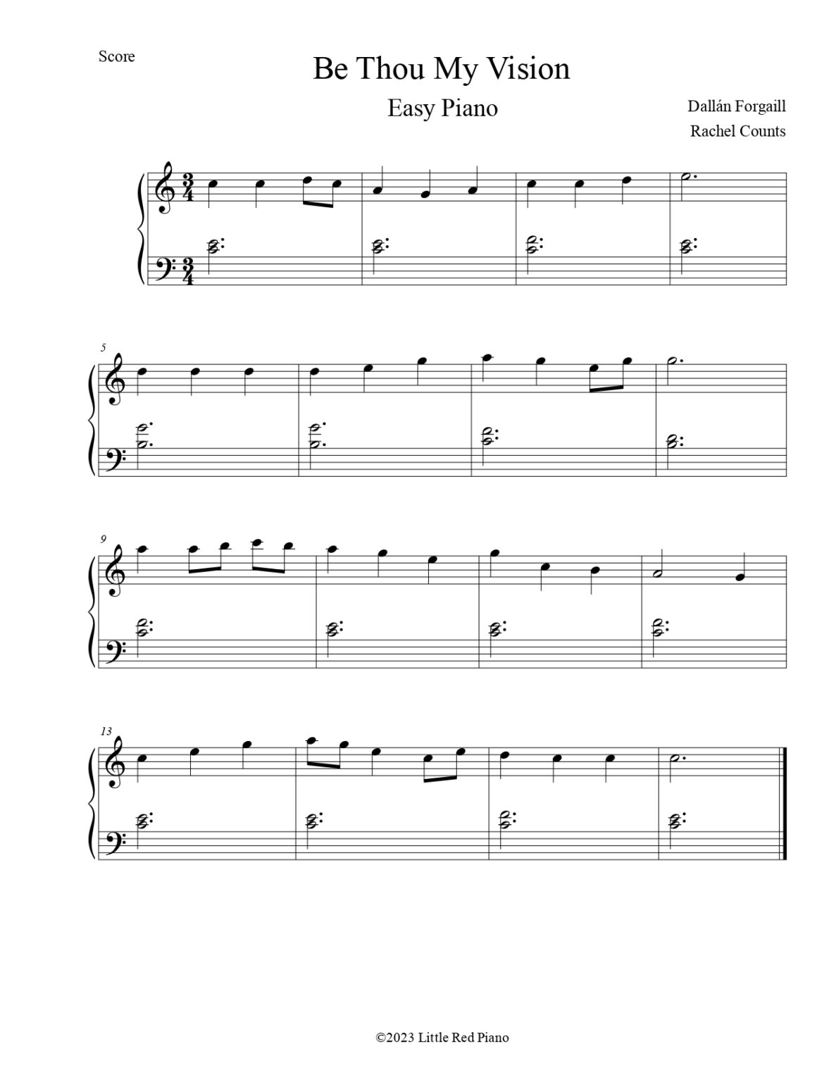 FREE Be Thou My Vision Sheet Music PDF
